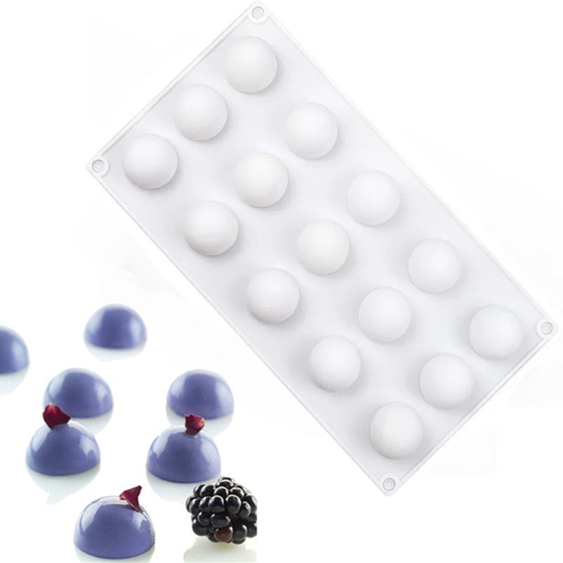 แม่พิมพ์ เม็ดกลม 15 cavities Small ball Shape Mousse Mold (สีขาว ...