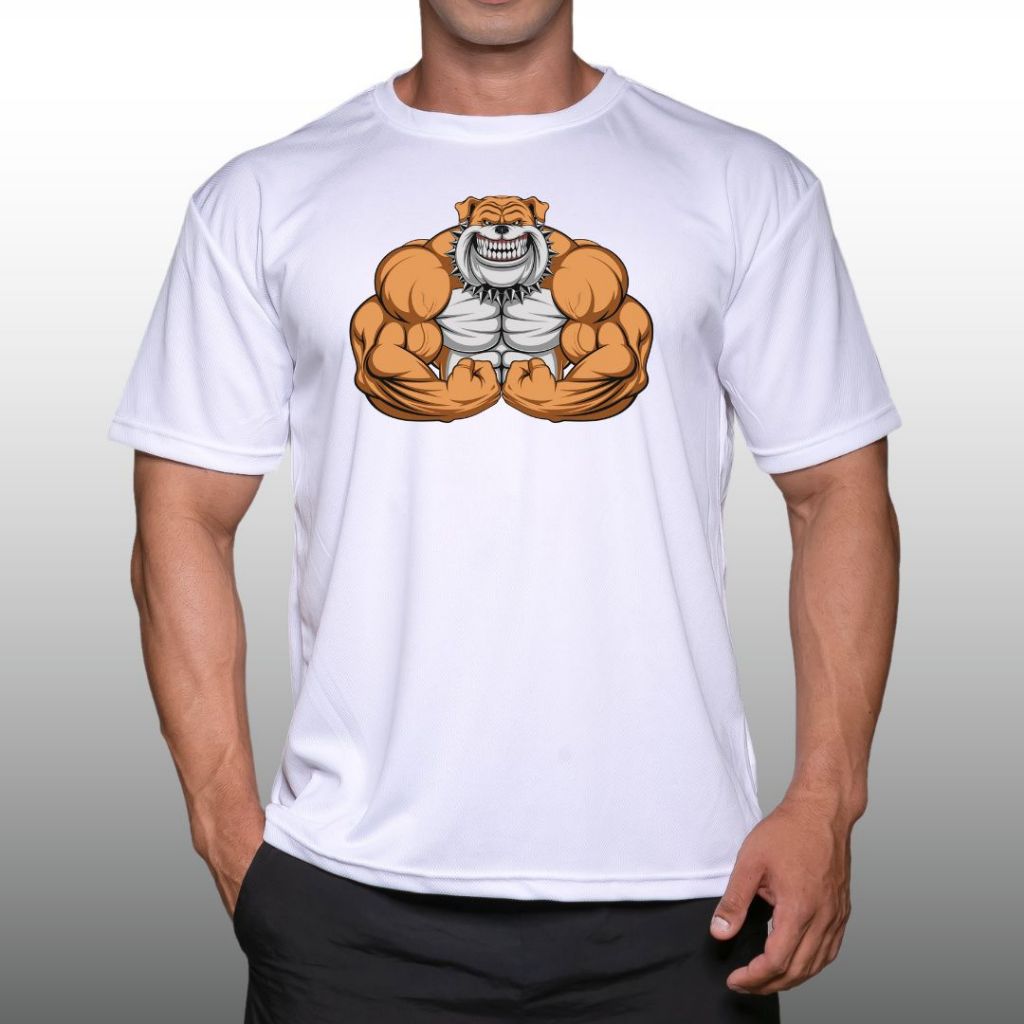 BULLDOG เสื้อยืดแขนสั้นผู้ชาย Men’s Gym Workout Bodybuilding Muscle T ...