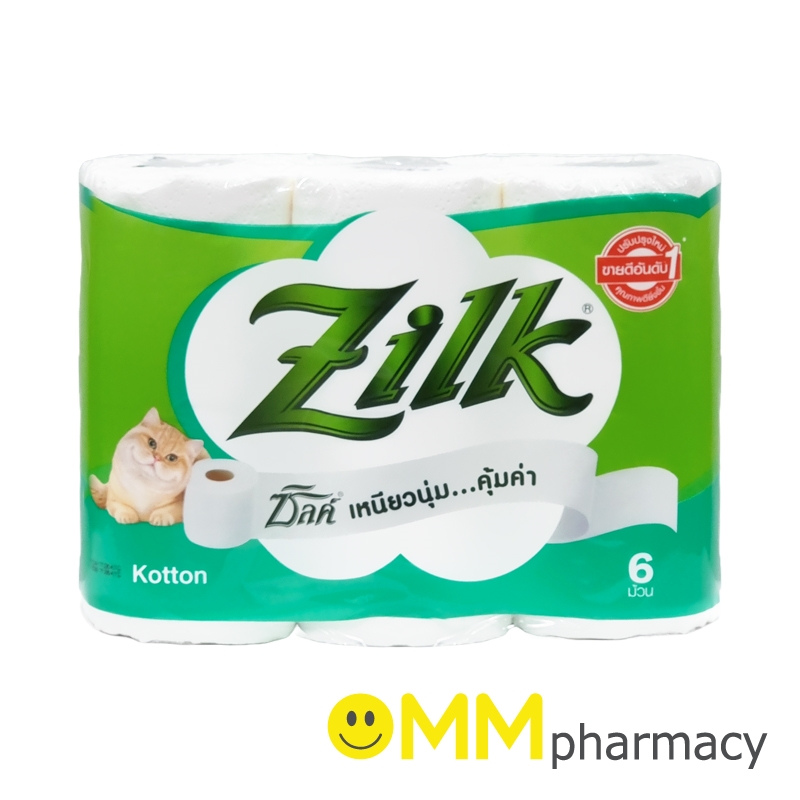ZILK กระดาษทิชชูแบบม้วน หนา 2 ชั้น 6ม้วน | Shopee Thailand
