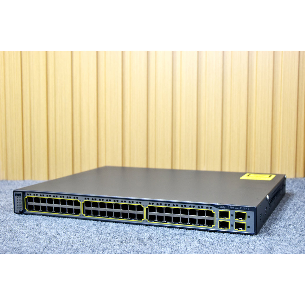 Switch Cisco 3750 48Port POE มือสอง รุ่น WS-C3750-48PS-S Gigabit Switch 10/100 พร้อมขาย ประกัน 1 ...