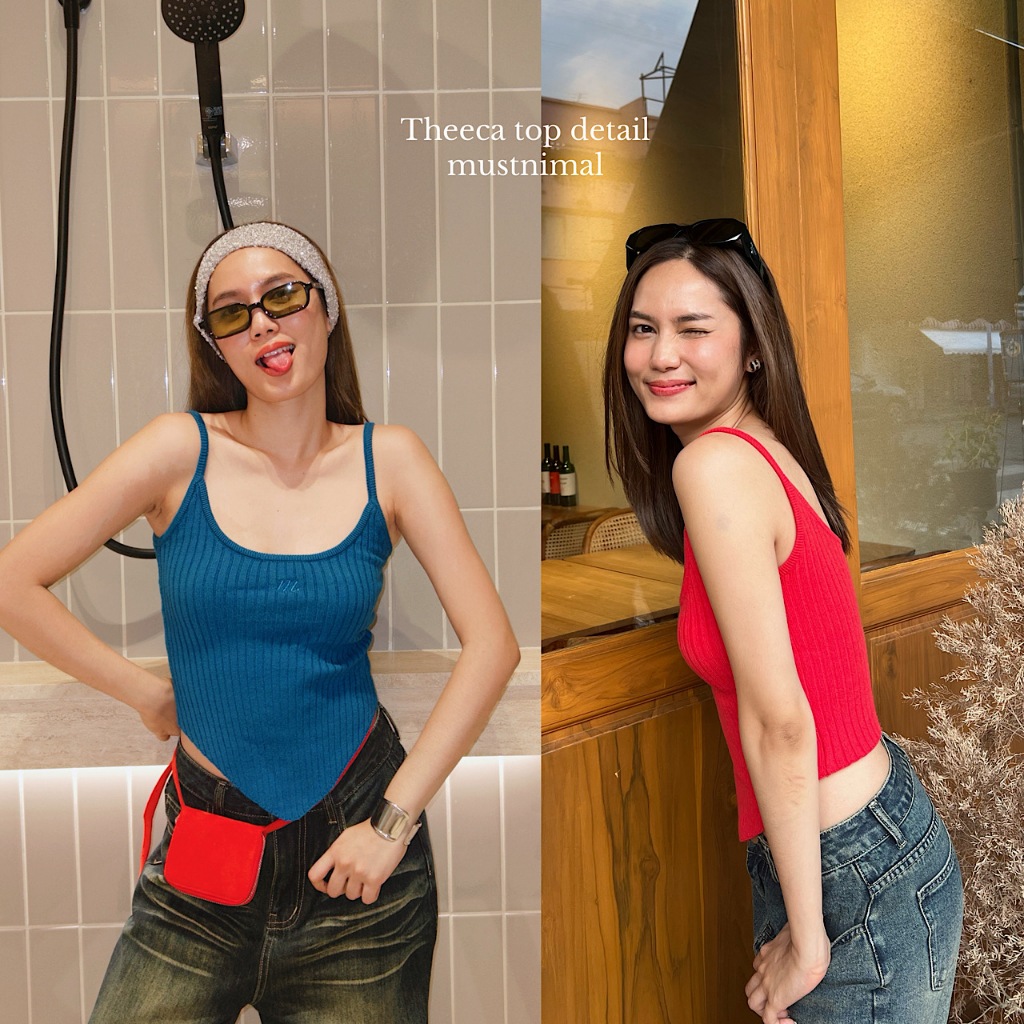 (พร้อมส่ง) MUSTNIMAL | Theeca Top เสื้อสายเดี่ยวไหมพรมผ้าหนาพรีเมียม TP014 | Shopee Thailand