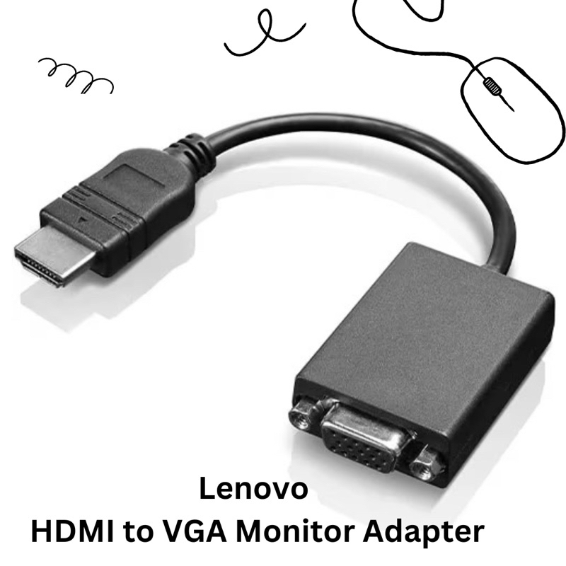 Lenovo HDMI to VGA Monitor Adapter | Shopee Thailand