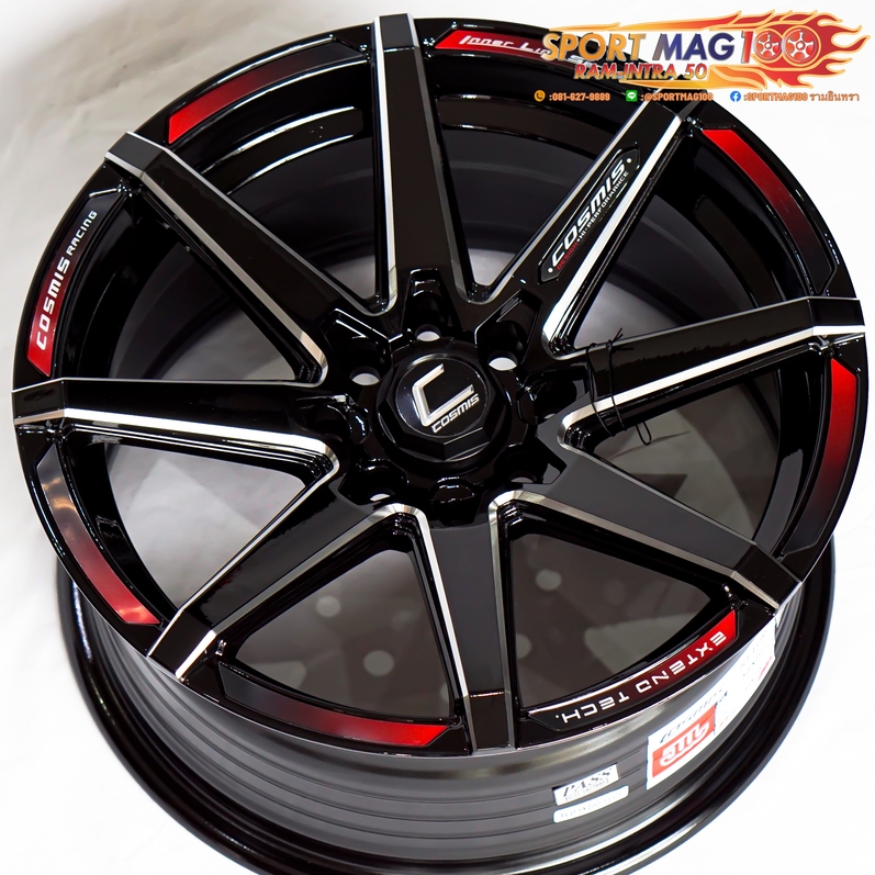 ล้อแม็กใหม่ Cosmis Innerline S1 Euro 4รู100/114 ET25 สีดำมิลลิ่งก้าน 7 ...