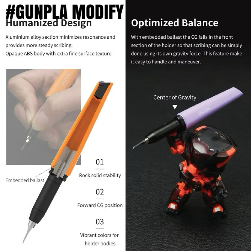 DSPIAE Pro WING Tungsten Steel Push Broach ด้ามจับมีดเดินลาย (เฉพาะด้าม ...