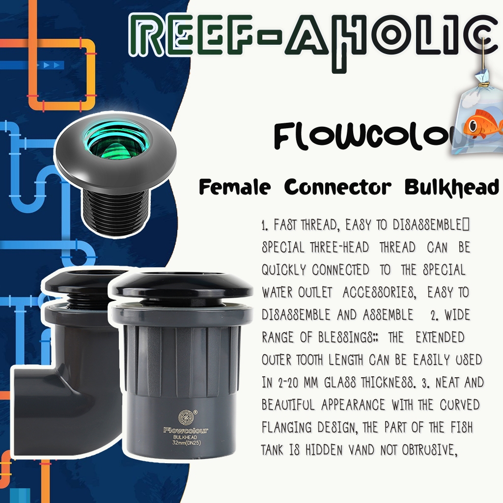 Reef-aholic Flowcolour บลั๊กเฮด แบบเกลียวใน ใช้งานง่าย ต่อเกลียวหัวฉีดได้ทันที มีทั้งแบบตรงและงอ ...