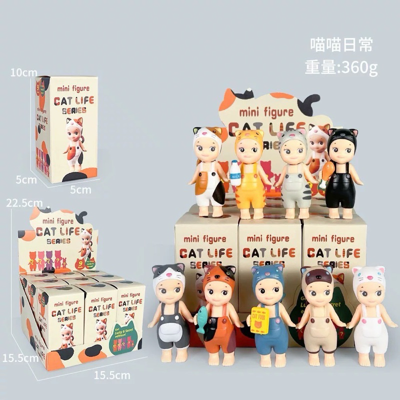 [พร้อมส่ง] กล่องจุ่มโมเดล Mini figure Cat life series ได้ทั้งเซต9ตัว ...