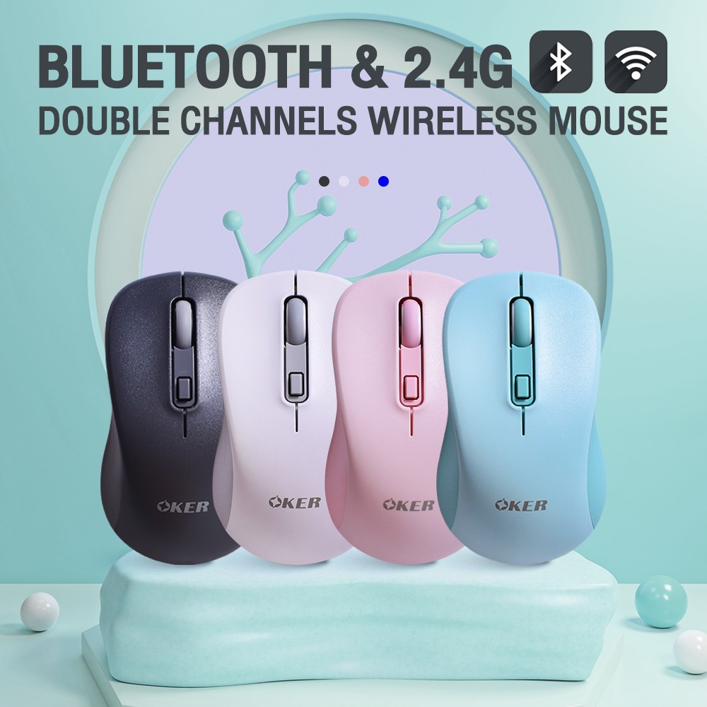 OKER BLUETOOTH & 2.4G DOUBLE CHANNELS WIRELESS MOUSE V17 เมาส์ไร้สาย ...