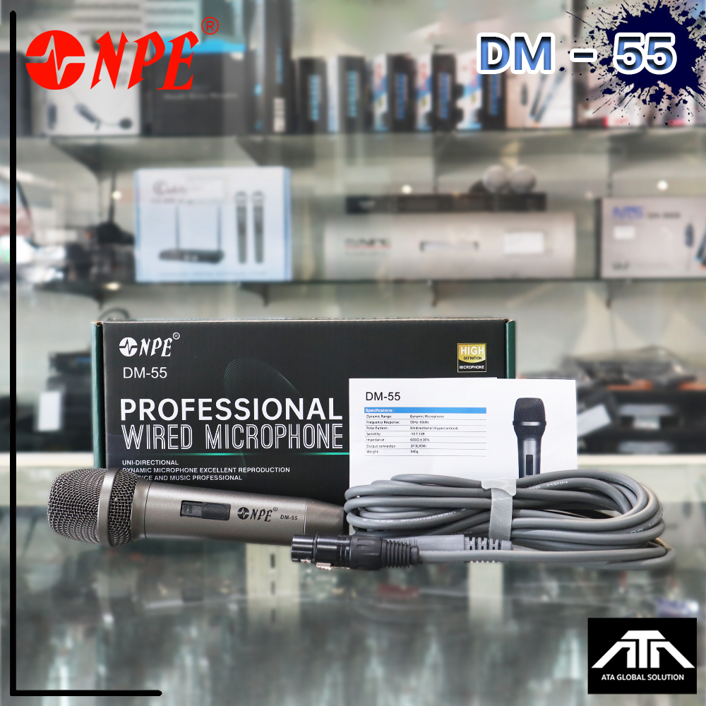 ไมค์ NPE DM-55 DM55 ไมโครโฟน NPE DM-55 พร้อมสายไมค์ ความยาว 5 เมตร ในกล่อง Dynamic Microphone ...