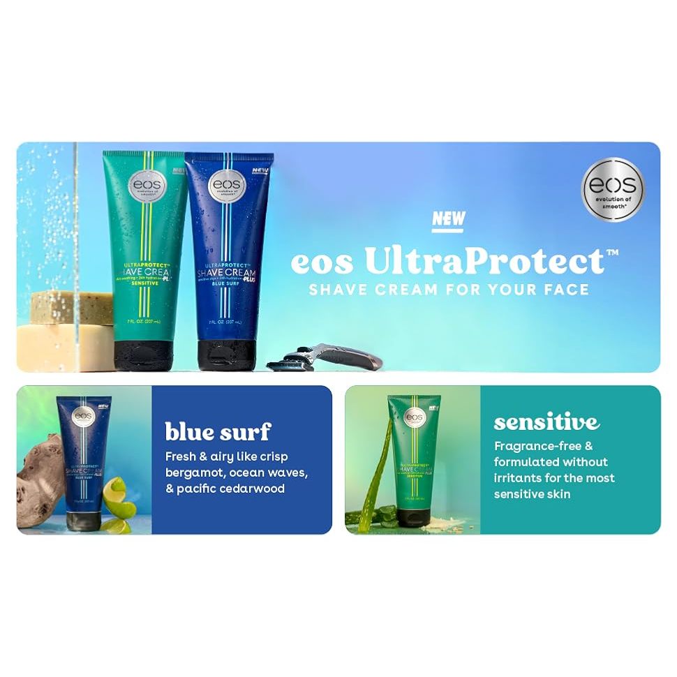 eos Ultra Protect Men's Shave Cream 7 oz (207 ml) ครีมโกนหนวด โกนได้ ...