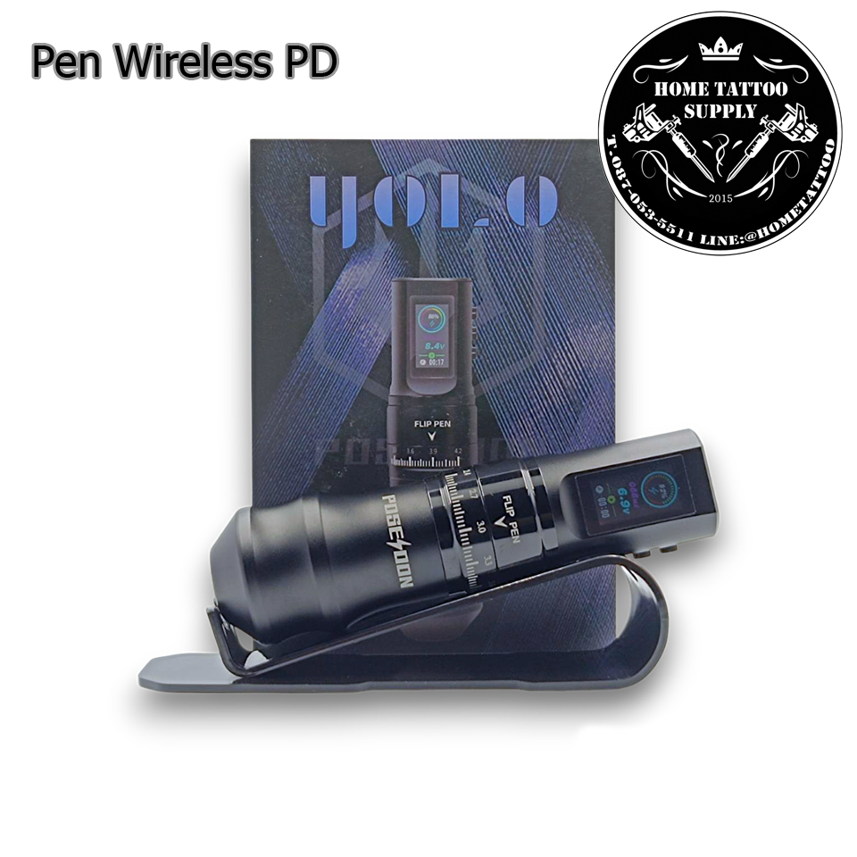 YOLO ADJUSTABLE TATTOO BATTERY FLIP PEN แบต2ก้อน ฮอคเพนไร้สาย ปรับสโตรก ...