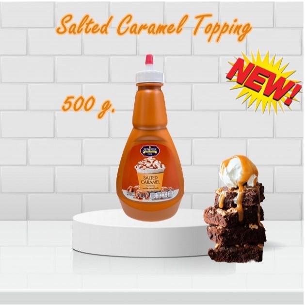 New Juniper Salted Caramel Topping 500g. (จูนิเปอร์ ซอลท์เท็ดคาราเมล ท็อปปิ้ง*500กรัม*)**จำกัด ...