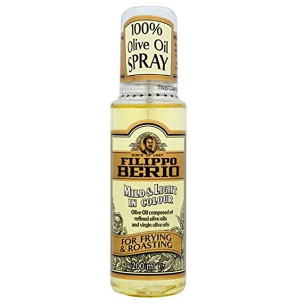 Filippo Berio Spray Mild Light Olive Oil For Frying Roasting 200ml.ฟิลิปโป เบอร์ริโอ สเปรย์มายด์ ...