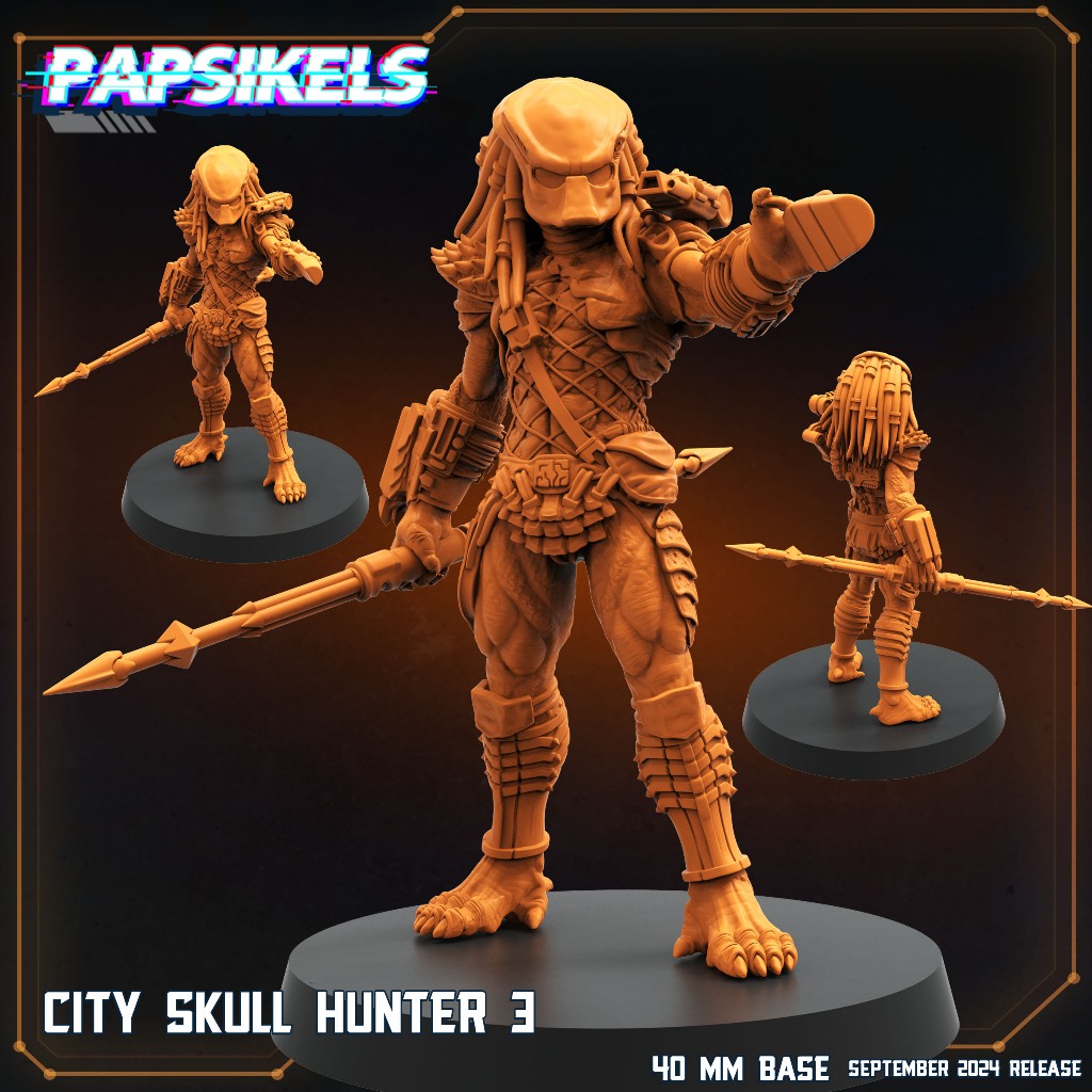 City Skull Hunter [3] - Skull Hunters - Humanoid Yautja / 32mm scale 3D ...
