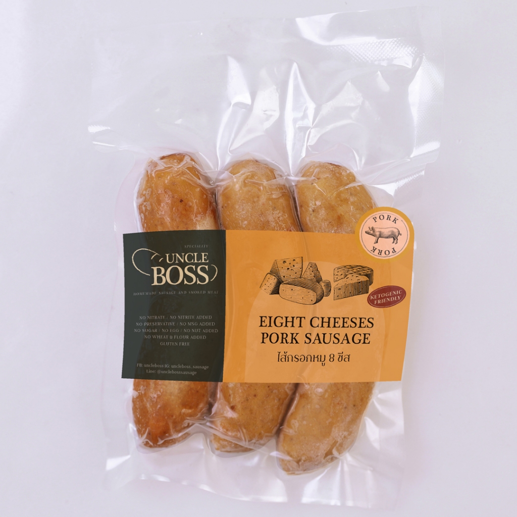 Uncle Boss_Eight cheeses Pork Sausage (Keto) | Shopee Thailand