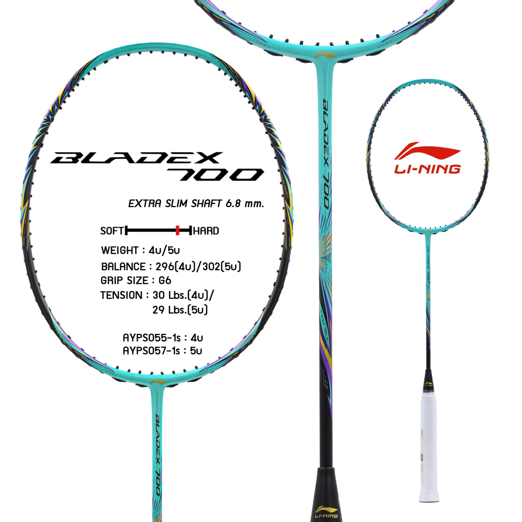 LI-NING BLADEX 700 (5U) AYPS057-1S ไม้แบดมินตัน แถมซอง+กริปพันด้าม+เอ็น พร้อมขึ้นฟรี (เลือกได้ ...