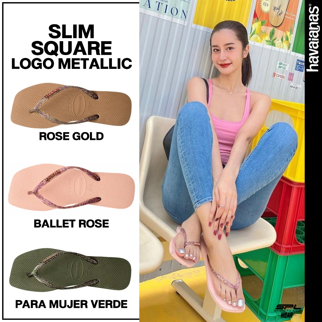 Havaianas Collection รองเท้าแตะ รองเท้าผู้หญิง Slim Square 4148257-0076 ...