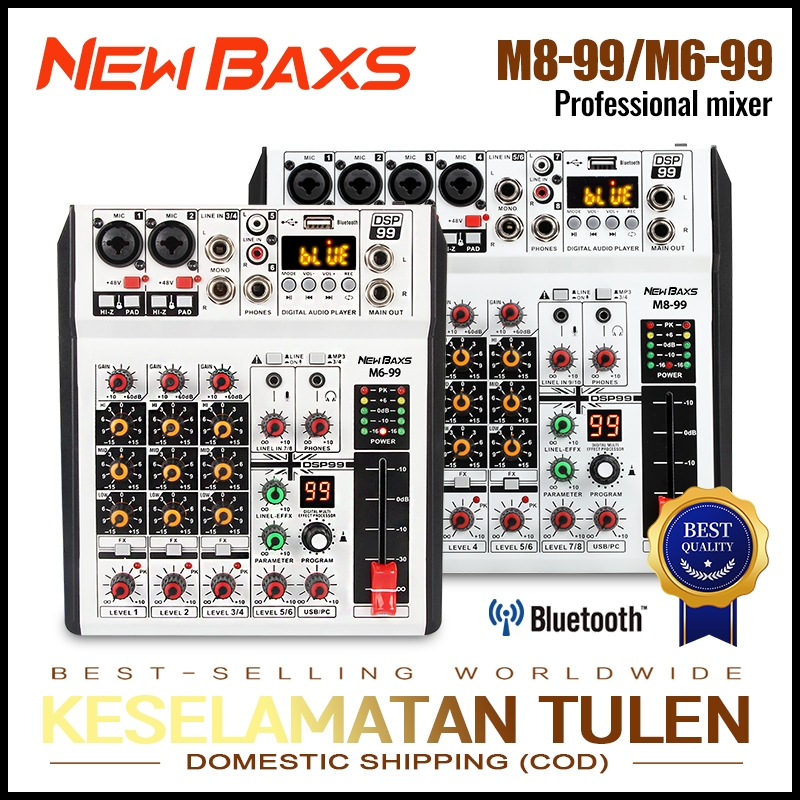 NEW BAXS M6-99 / M8-99 Mixer 6 ช่อง DPS99 รองรับการเล่น PC/USB/MP3/Bluetooth หลายอุปกรณ์ที่ ...