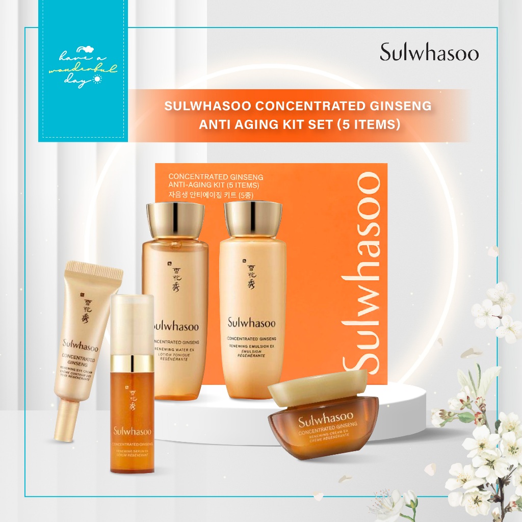 Sulwhasoo Concentrated Ginseng Anti-aging Kit (5 Items) เซรั่ม/อายครีม ...