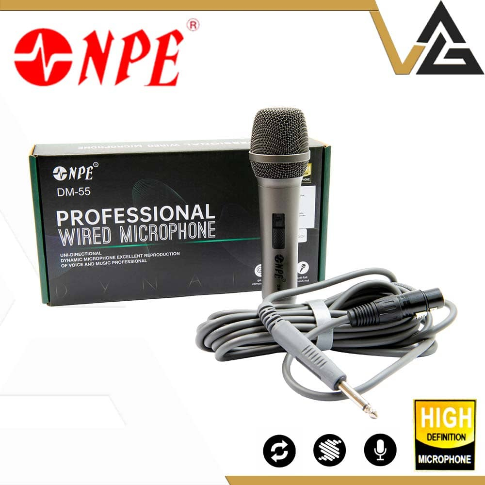 NPE DM-55 ไมโครโฟน ไมค์ร้องเพลง งานพูดสัมมนา Dynamic Microphone XLR สายไมค์ เสียงดี ชัดเจน ...