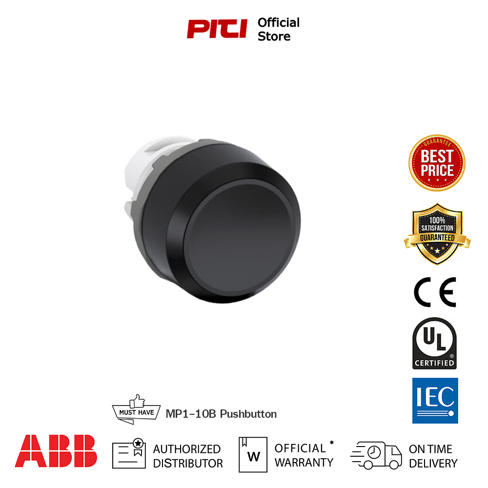 ABB MP1-10B Operator Pushbutton Head ส่วนหัวปุ่มกดแบบเรียบ กดเด้งกลับ Modular range Pilot ...