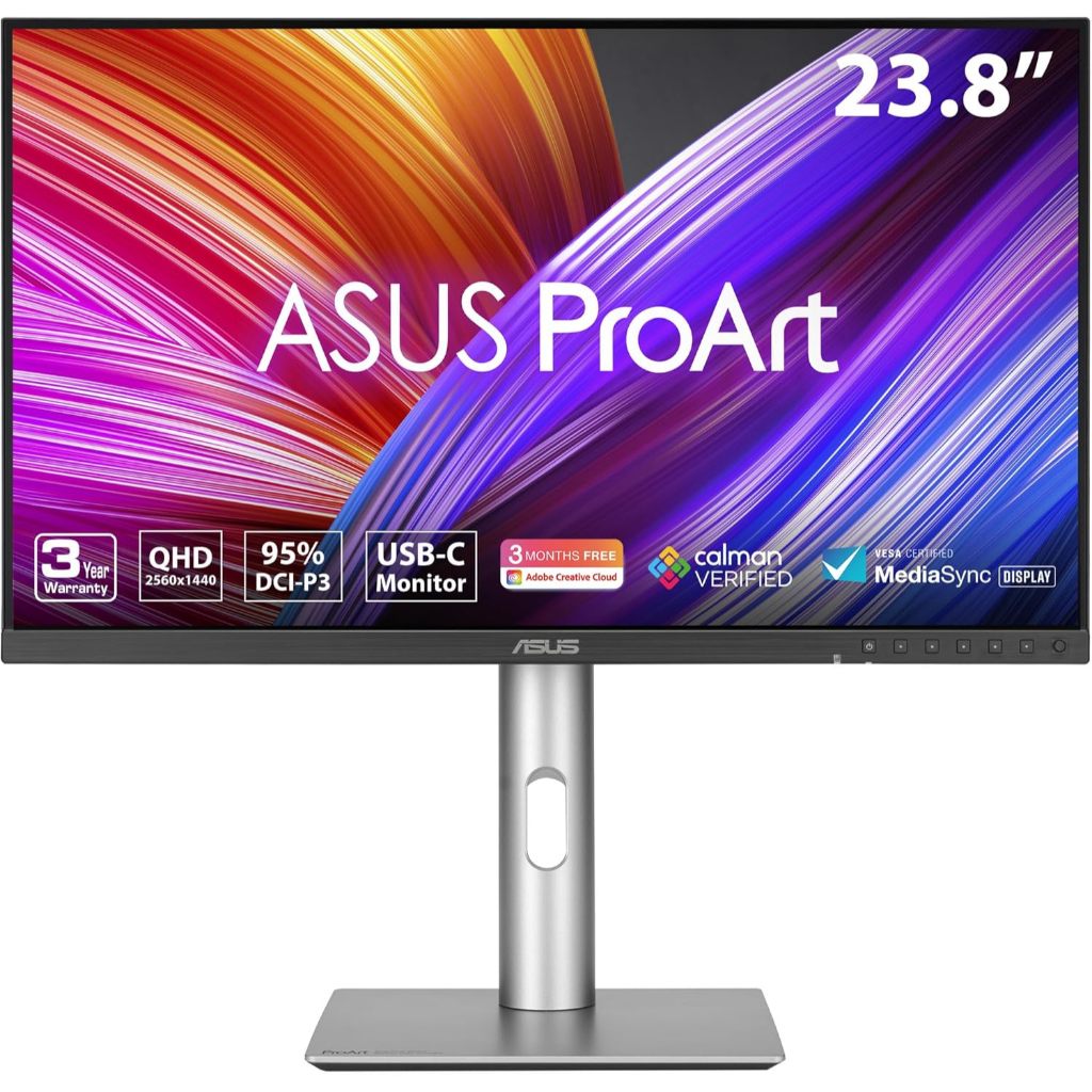 ASUS ProArt 24” Professional Monitor PA24ACRV – IPS, QHD (2560 x 1440 ...