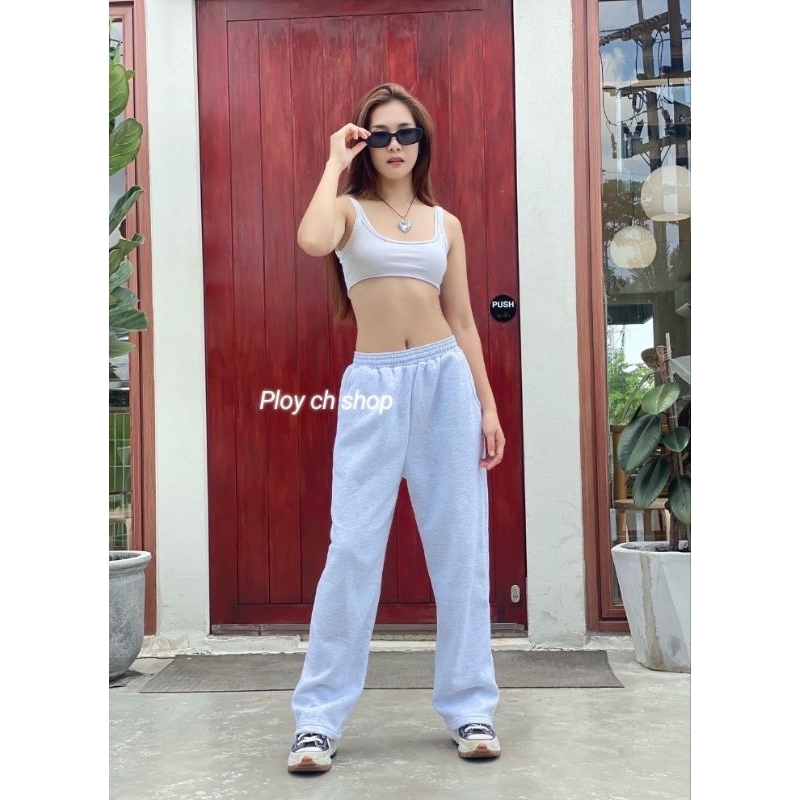 กางเกงวอร์มขาปล่อย ผ้าสำลี รุ่นสูง 155 165 170 175ซม. ยาว 37 39 41นิ้ว | Shopee Thailand