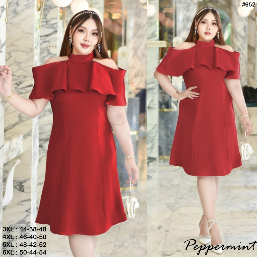 ชุดสาวอวบ ชุดออกงาน สาวพลัสไซส์ มีไซส์ถึง50 Peppermint PlusSize (652) | Shopee Thailand