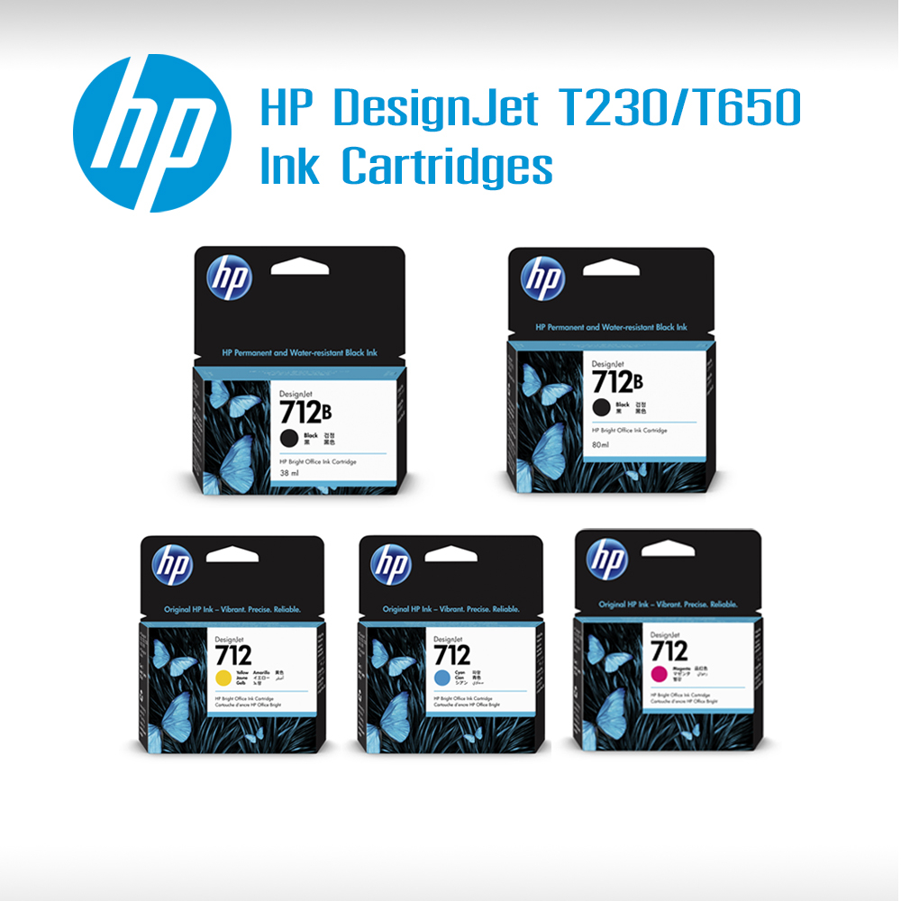 (รหัส HP 712) ตลับหมึกแท้ HP DESIGNJET T230, T650 Ink Cartridges ของแท้ ...
