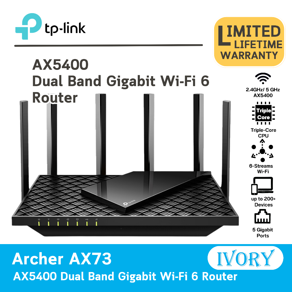 TP-LINK Archer AX73 AX5400 Dual-Band Gigabit Wi-Fi 6 Router/ivoryitshop ...