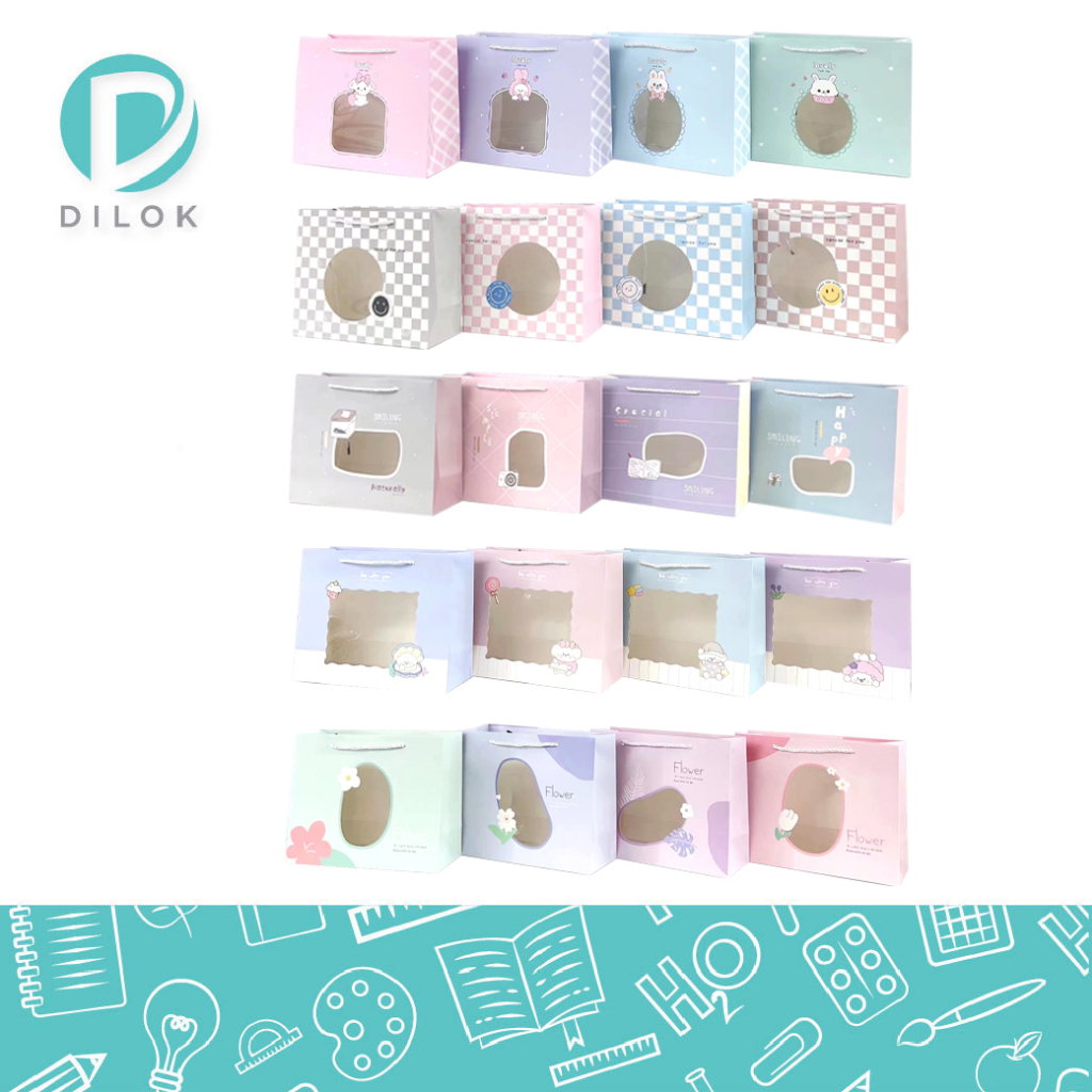 DILOK ถุงกระดาษแนวนอนแบบมีช่อง A4, A5 สำหรับใส่ของขวัญ ใส่ของปัจฉิม ...