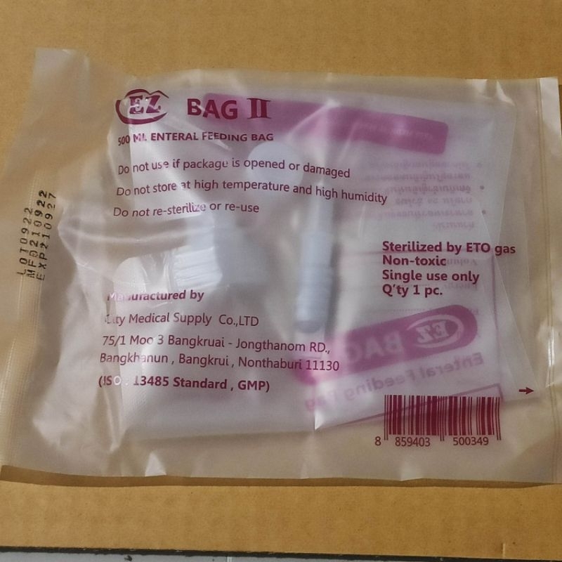 ถุงให้อาหารเหลว EZ BAG และ สายต่อ แบบมีกระเปาะ และวาวล์ปรับอัตราการไหล ...