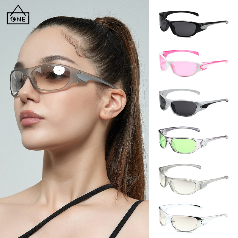 COD ️พร้อมส่งในไทย-แว่นตากันแดดY2Kแฟชั่นสไตล์พังก์UV400ป้องกันรังสียูวีแว่นกรองแสงหลากสีสําหรับ ...