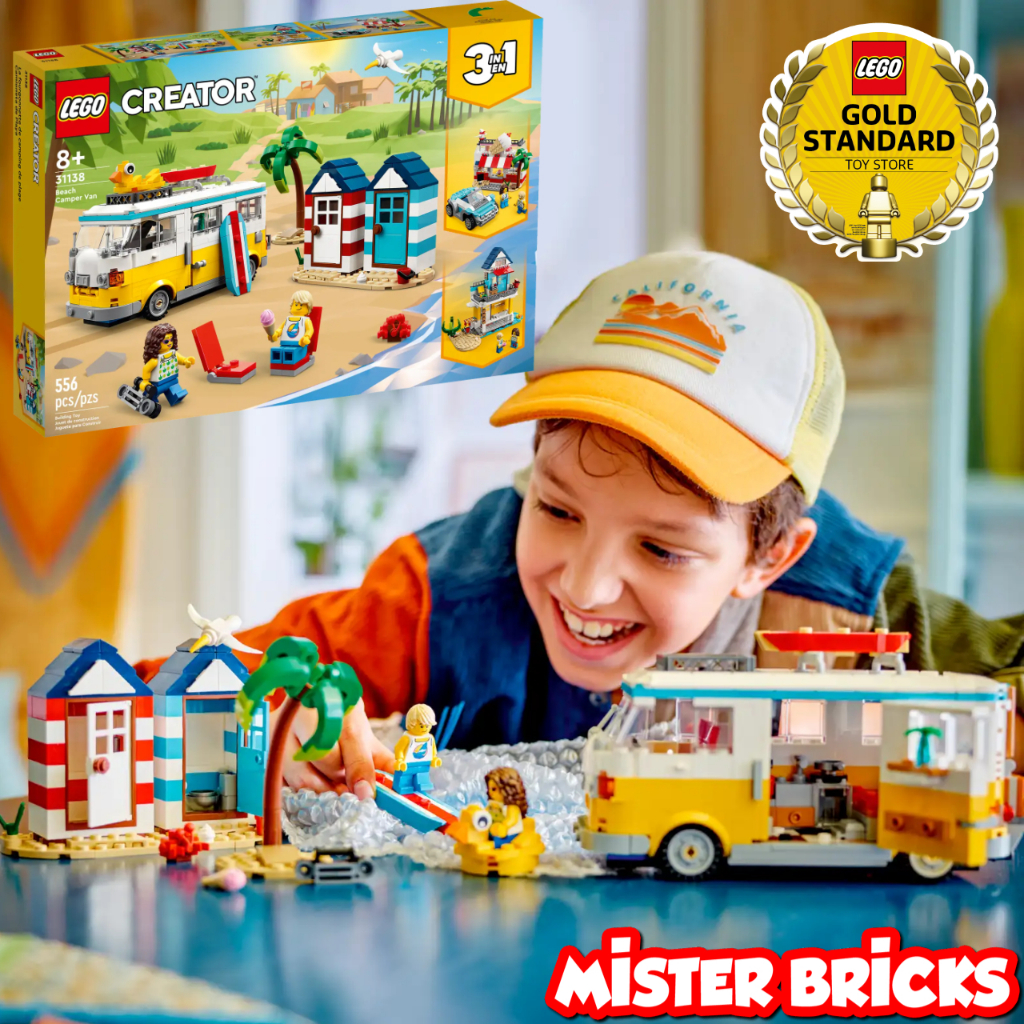 LEGO® Creator Beach Camper Van 31138 - 556-Piece Set for Imaginative ...