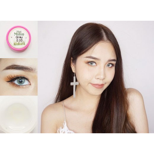 คอนแทคเลนส์ รุ่น mini Milin สี Gray / Green (0.00) | Shopee Thailand