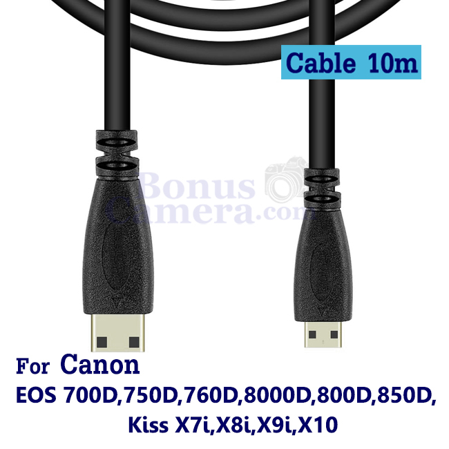 สาย HDMI ยาว 10m ต่อ Canon EOS 700D,750D,760D,8000D,800D,850D,Kiss X7i ...