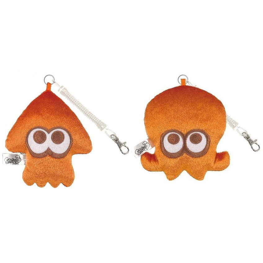(**มือสอง**) Splatoon3 Die Cut Pass Case Ika/Tako (Orange) พวงกุญแจปลา ...