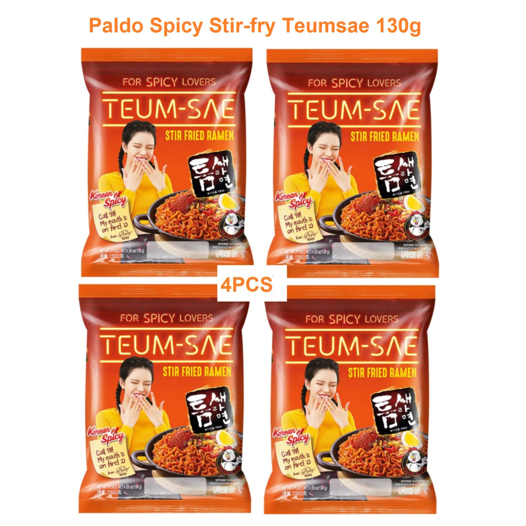 พาลโด สไปซี่ สเตอร์ฟราย เท็มเซ ราเมง 130 ก.X 1 หรือ 4ห่อ / Paldo Spicy Stir-fry Teumsae 130g ...