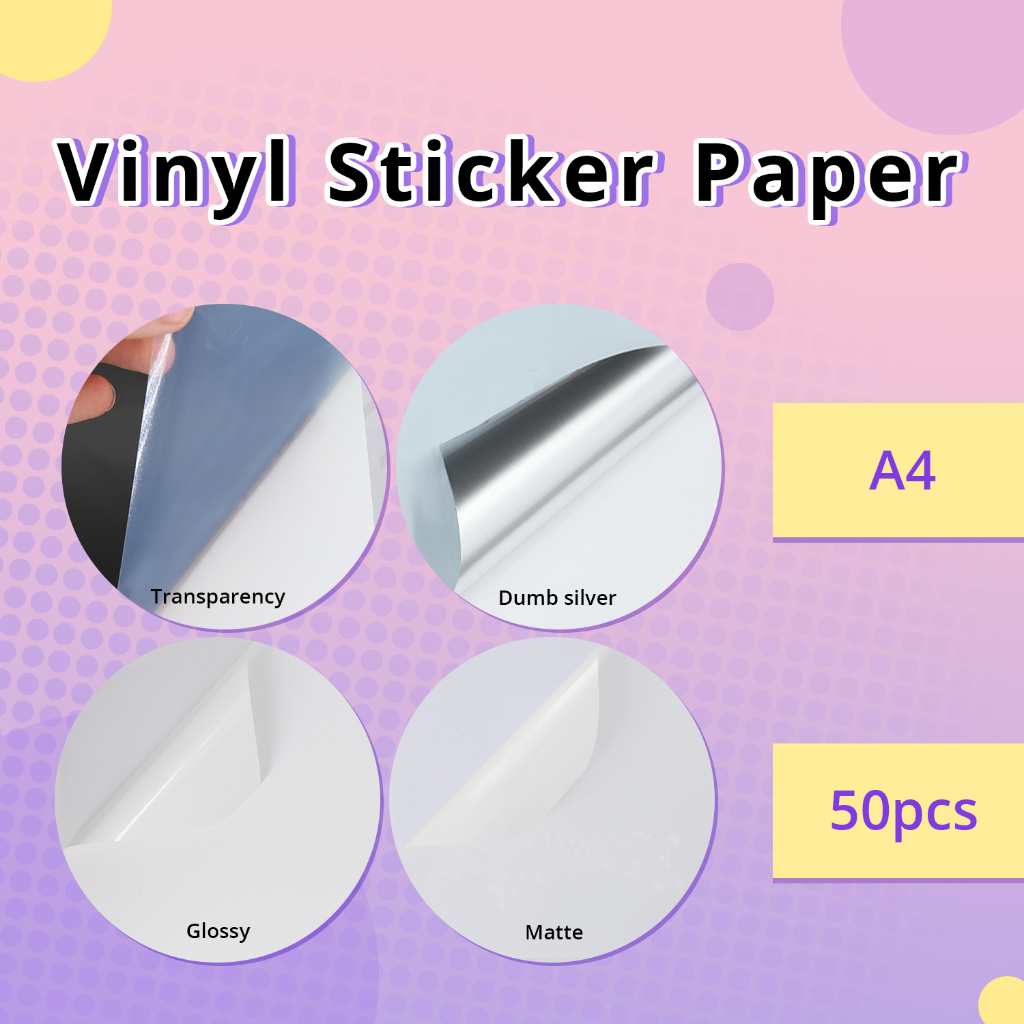 A-SUB Transparent/Glossy/Matte Self-Adhesive Vinyl Sticker Paper for ...