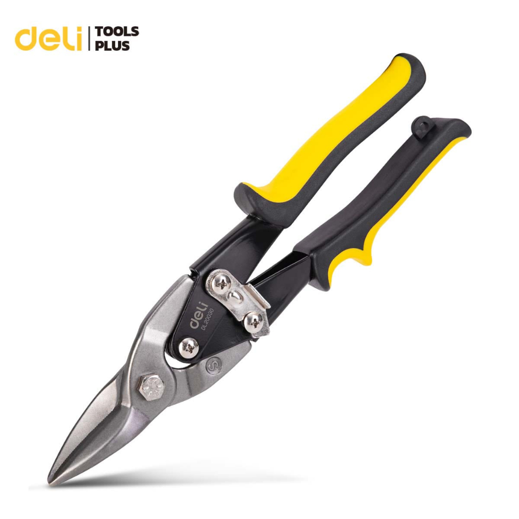 Deli กรรไกรตัดแผ่นสแตนเลส กรรไกร ตัดสังกะสี ตัดซีลาย เหล็ก โลหะ 10 นิ้ว ...