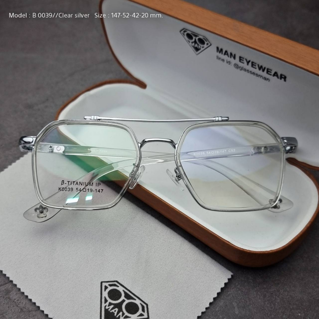 แว่นตา เลนส์ตัดใหม่สไตร์เกาหลี สั่งตัดได้ทั้ง สายตา/กรองแสง (รุ่น B-0039) | Shopee Thailand