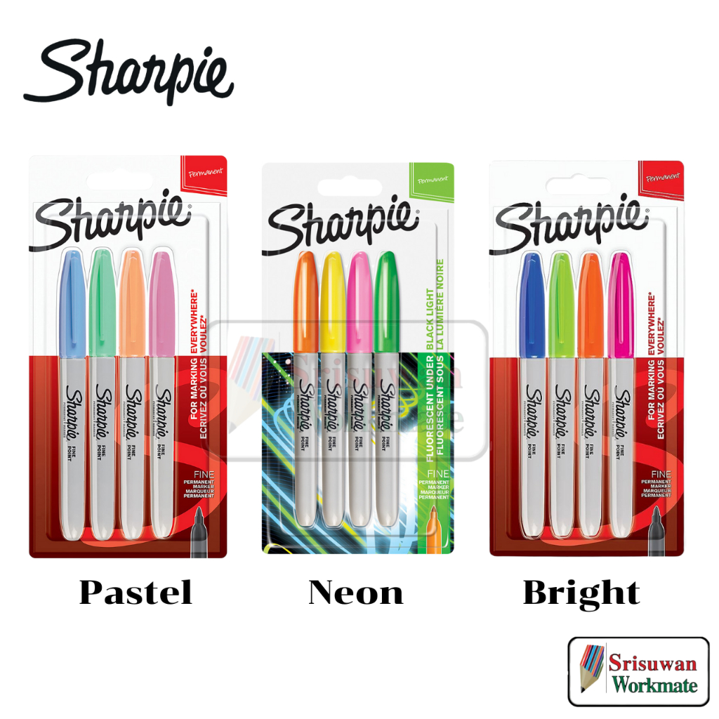 Sharpie Marker Set ชุดปากกาชาร์ปี้ 4 สี มาร์คเกอร์ ชาปี้ COLOR BURST ...