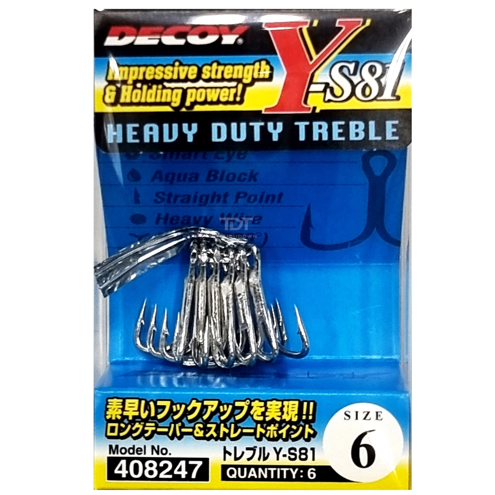 DECOY Y-S81 TREBLE *** ตัวเบ็ดสามทาง ปลายตรง ทรงยอดนิยม JAPAN 100% *** | Shopee Thailand