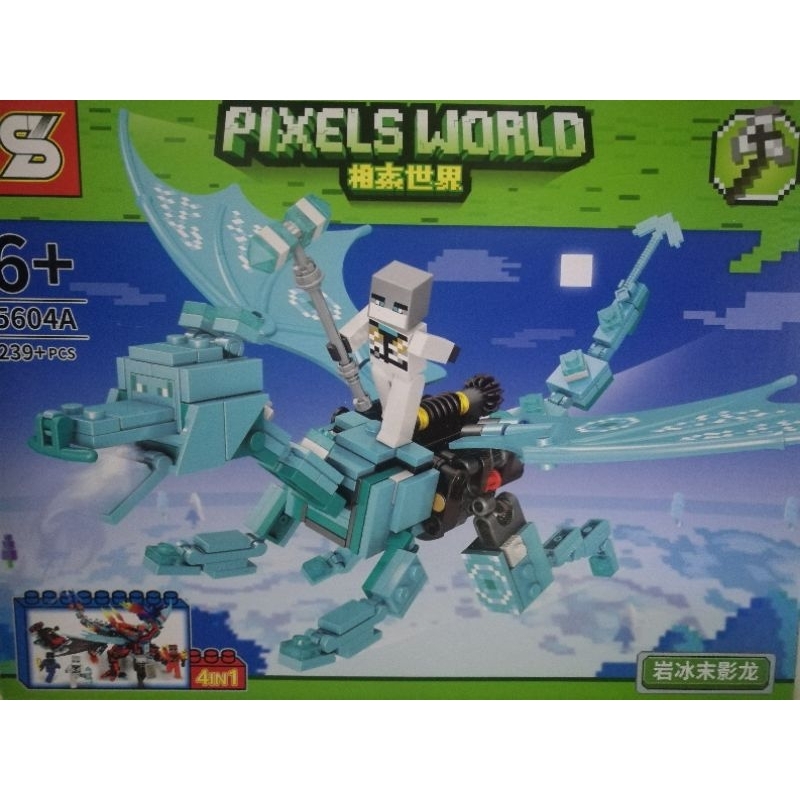 lego minecraft pixels world dragon เลโก้ มังกร มายคราฟ พร้อมคนขับและ ...