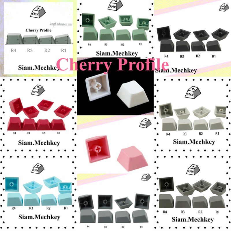 พร้อมส่ง ของแท้ Cherry profile R1 R2 R3 R4 คีย์แคป 9 สี วัสดุ PBT ...