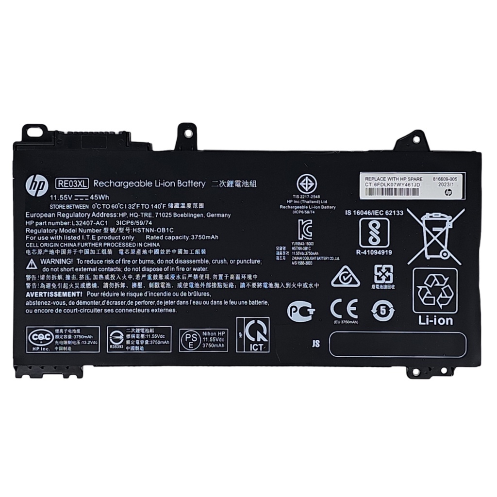 🔥แบตแท้ RE03XL Battery for HP ProBook 430 G6 440 G6 445 G6 455R G6 430 ...