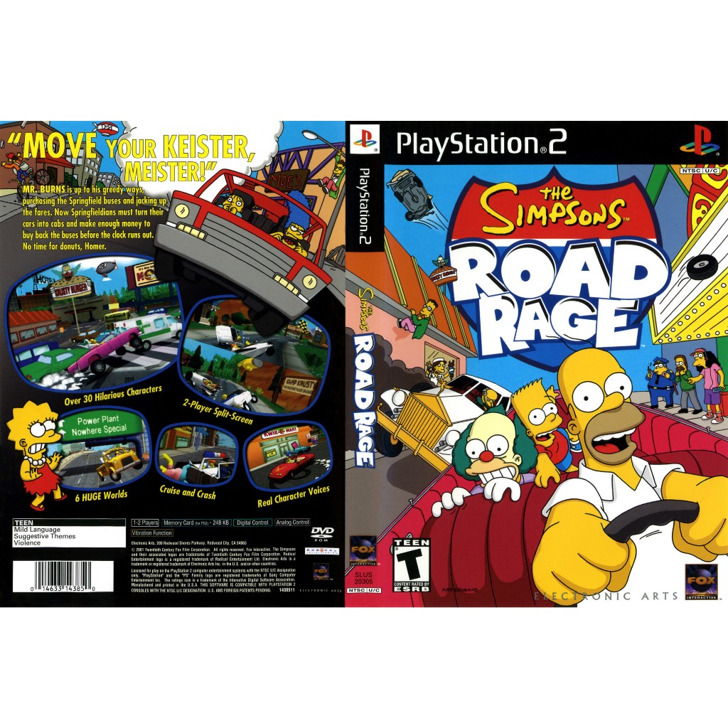 แผ่นเกมส์ PS2 The Simpsons - Road Rage สกรีนแผ่น คุณภาพ ส่งไว (DVD ...