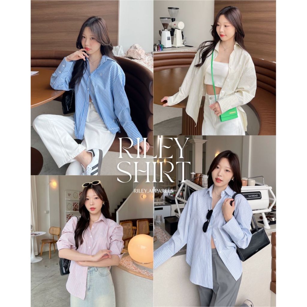 Riley.apparels - Riley shirt 9080 เสื้อเชิ้ตปักโลโก้ | Shopee Thailand