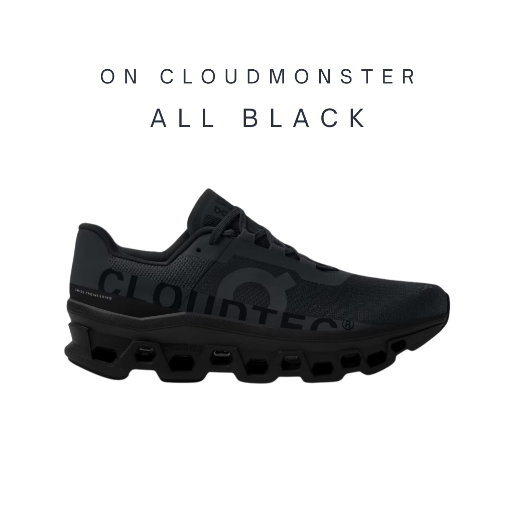 [พร้อมส่ง] On Running Cloud Monster Mens All black 61.99025 | Shopee ...