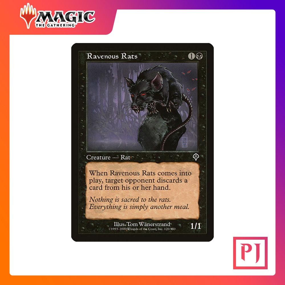 [MTG] Ravenous Rats [INV] [BLACK] [COMMON] [NORMAL] [ENG] (การ์ดเมจิค ...