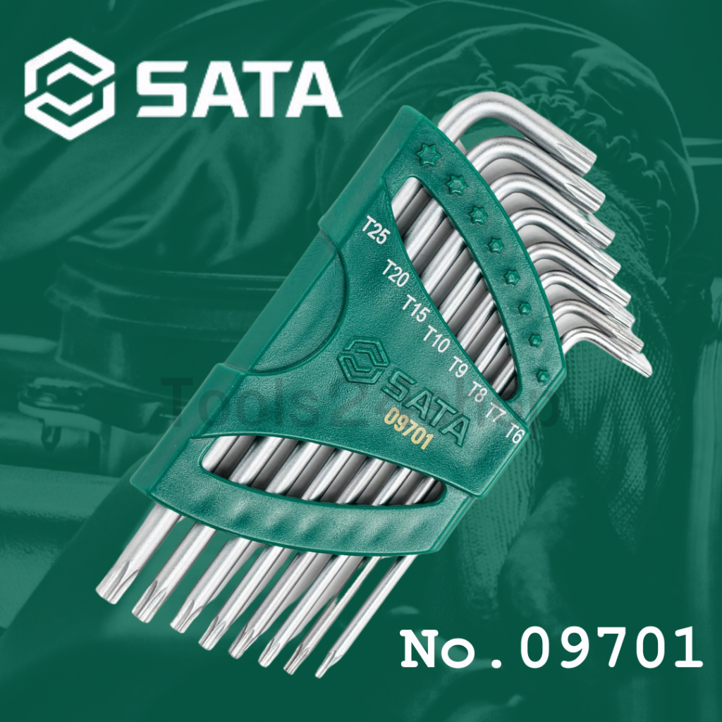 SATA ชุดประแจหกเหลี่ยมหัวทอร์ค 8 ชิ้น No.09701 | Shopee Thailand